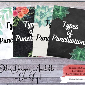 Printable ELA Poster, Punctuation Poster, English Teacher, Classroom ...