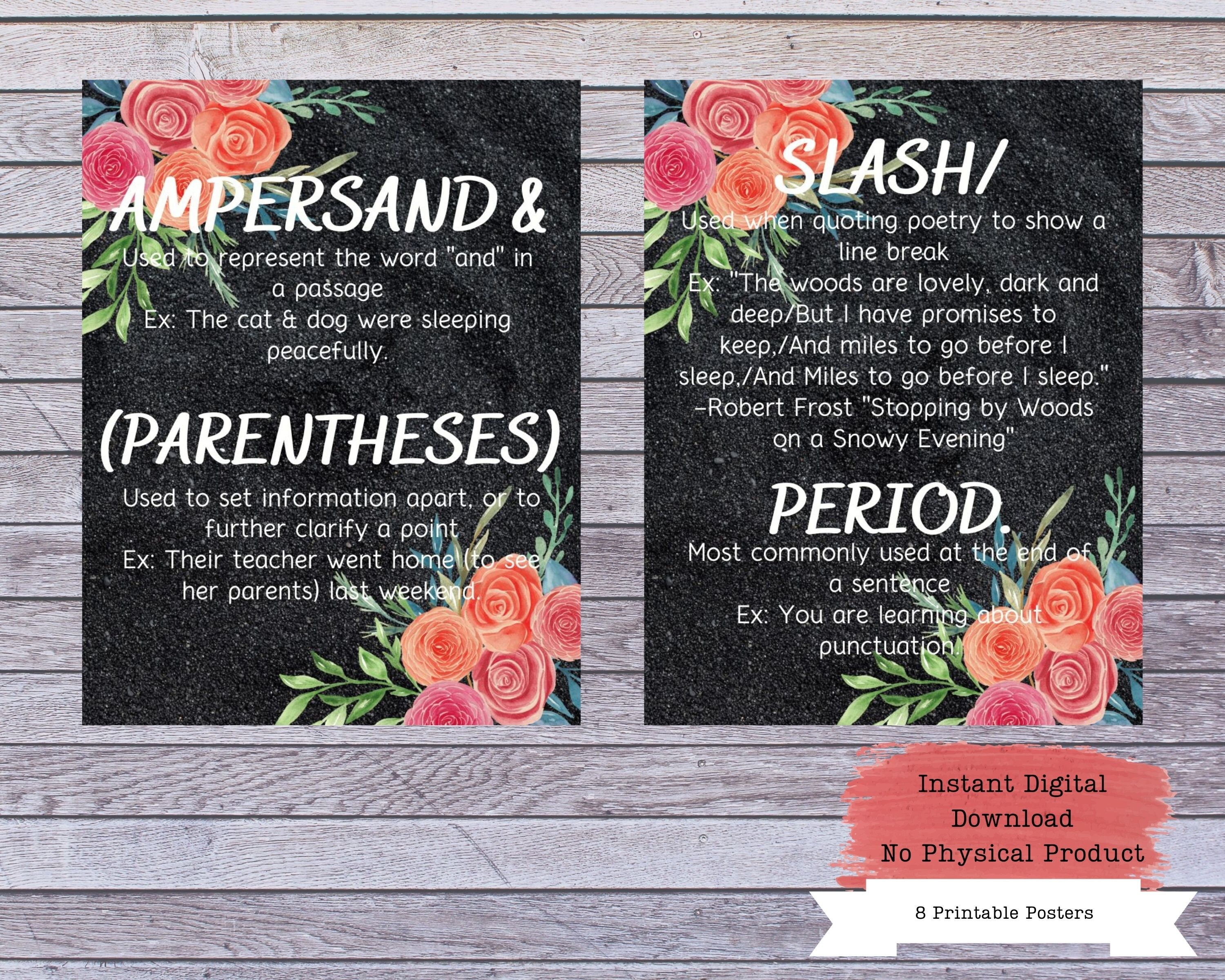 Printable ELA Poster Punctuation Poster English Teacher - Etsy