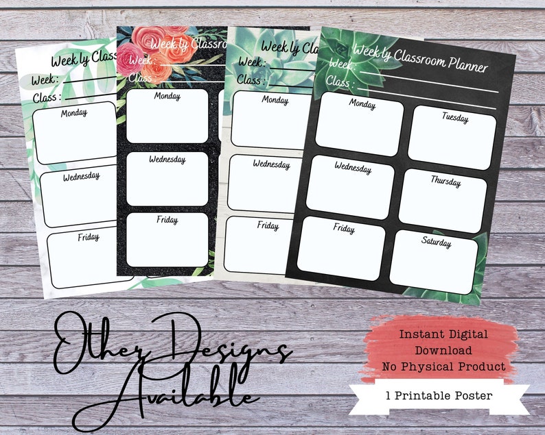 Classroom Planner, Week at a Glance, Classroom Organizer, Classroom ...