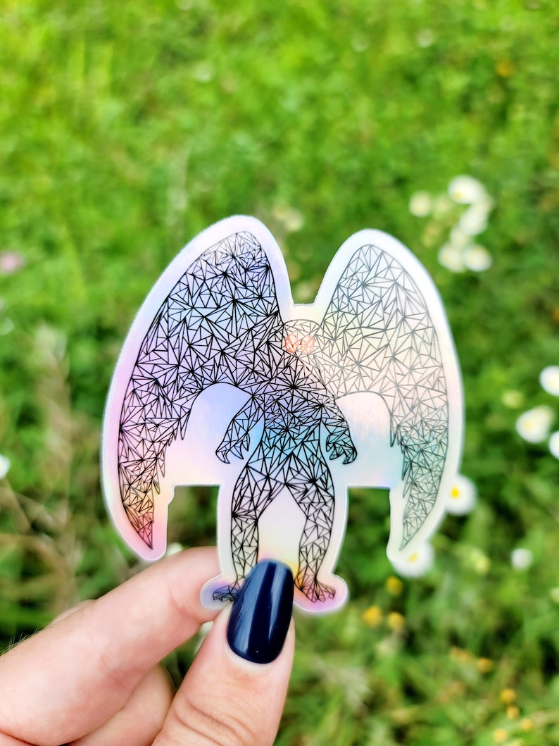 Holographic Mothman Sticker Cryptid Art Cryptid Club | Etsy