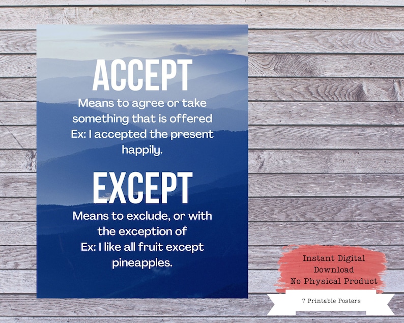 Printable Poster Set, English Posters, Classroom Decor, Grammar Poster ...