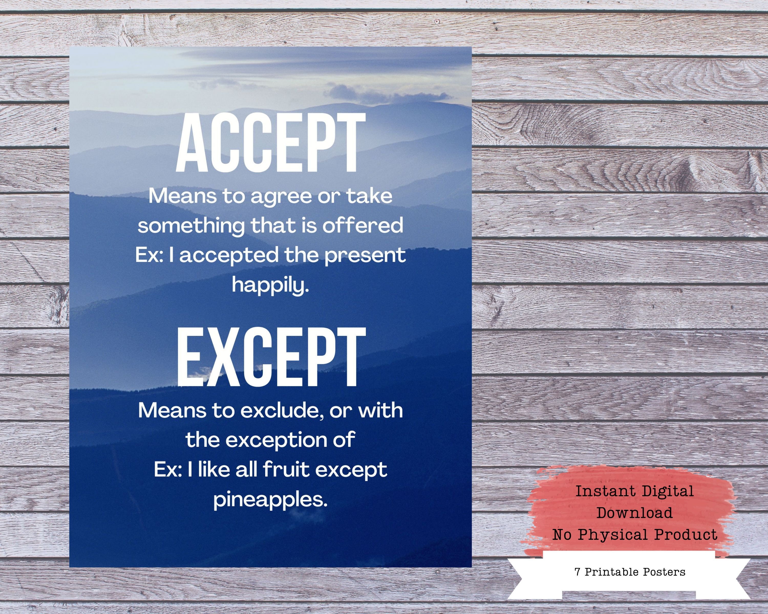 Printable Poster Set English Posters Classroom Decor - Etsy