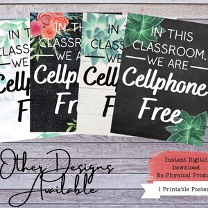 Cellphone Free Classroom Poster, Phone Free Class, No Phones Classroom ...