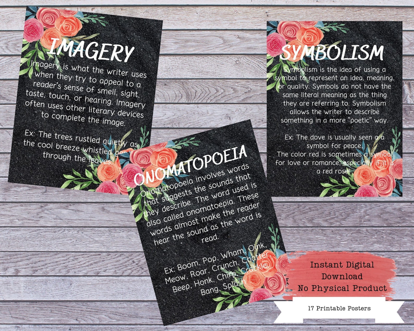 Printable Poster Set, Literary Posters, Literary Devices, Literature ...