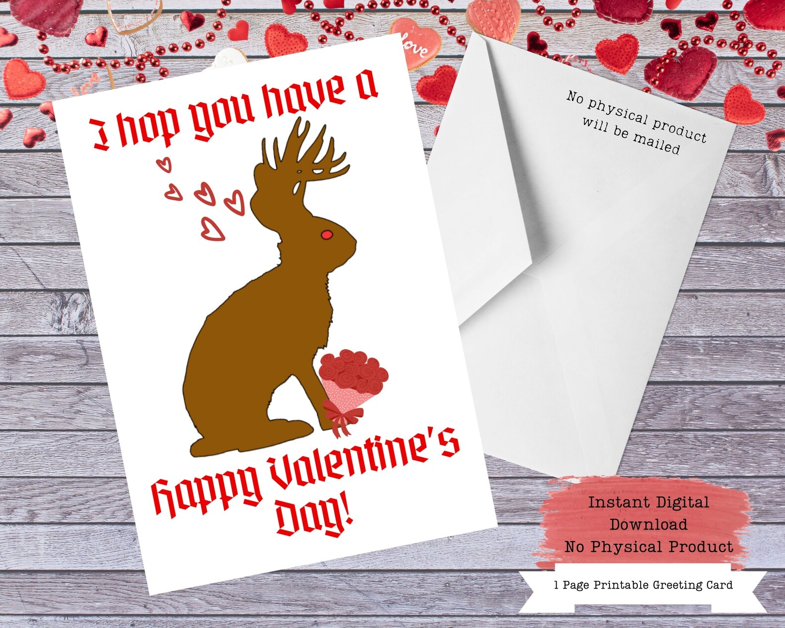 Jackalope, Cryptid Valentine, Jackalope Gifts, Jackalope Print ...