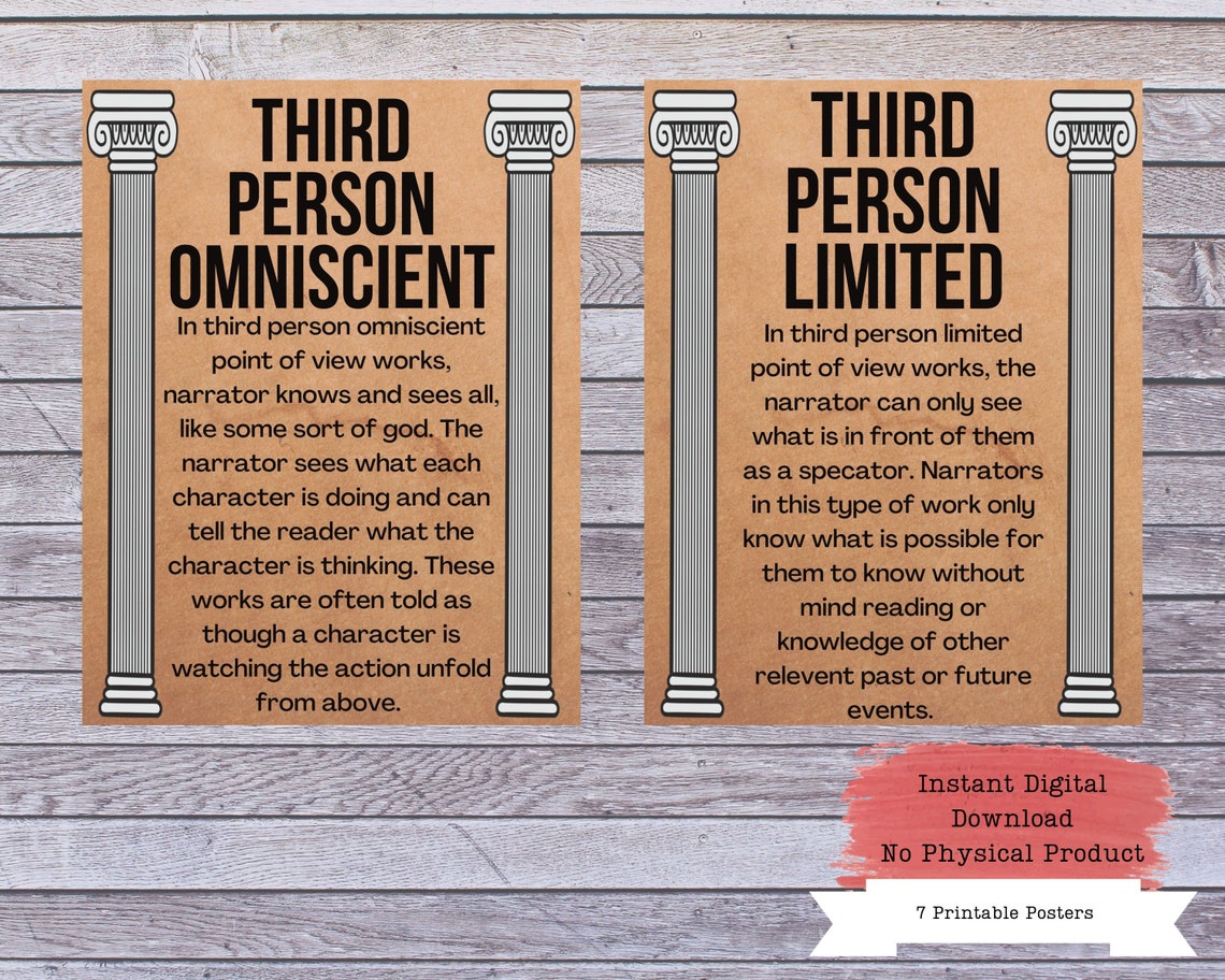 Literary Point of View Printable Poster Set, Literature Poster, High ...