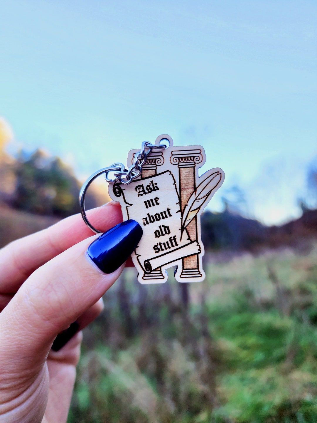 History Keychain, Historian Gift, Old Stuff Keychain, Archivist ...