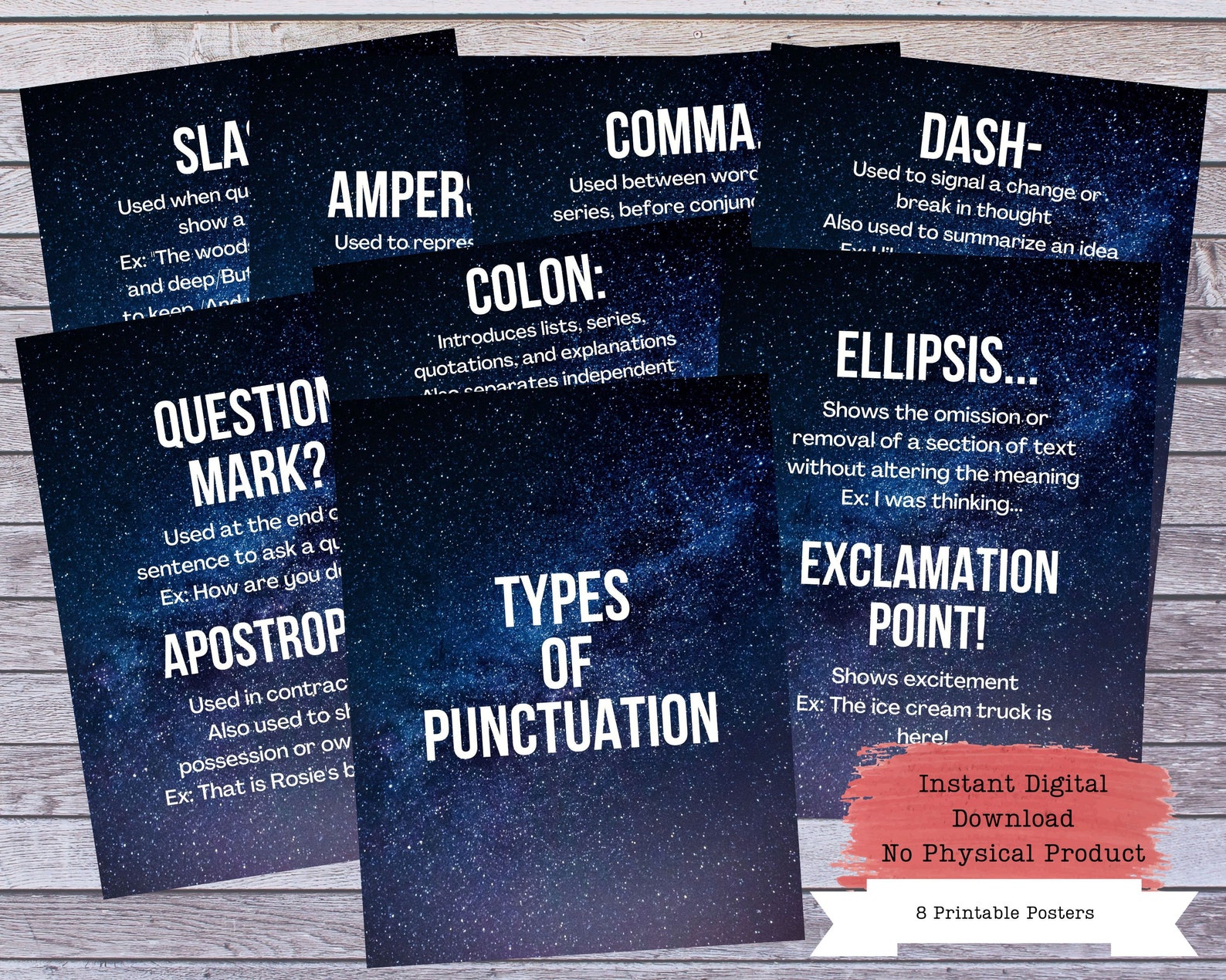 Printable ELA Poster Punctuation Poster English Teacher - Etsy