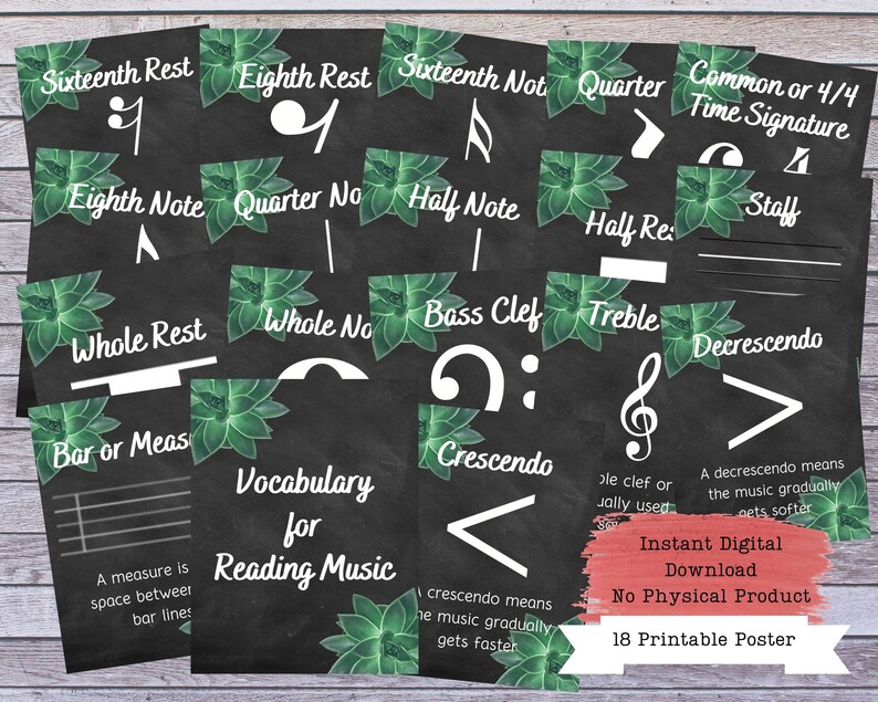 Music Poster Pack Music Classroom Music Room Decor Music - Etsy