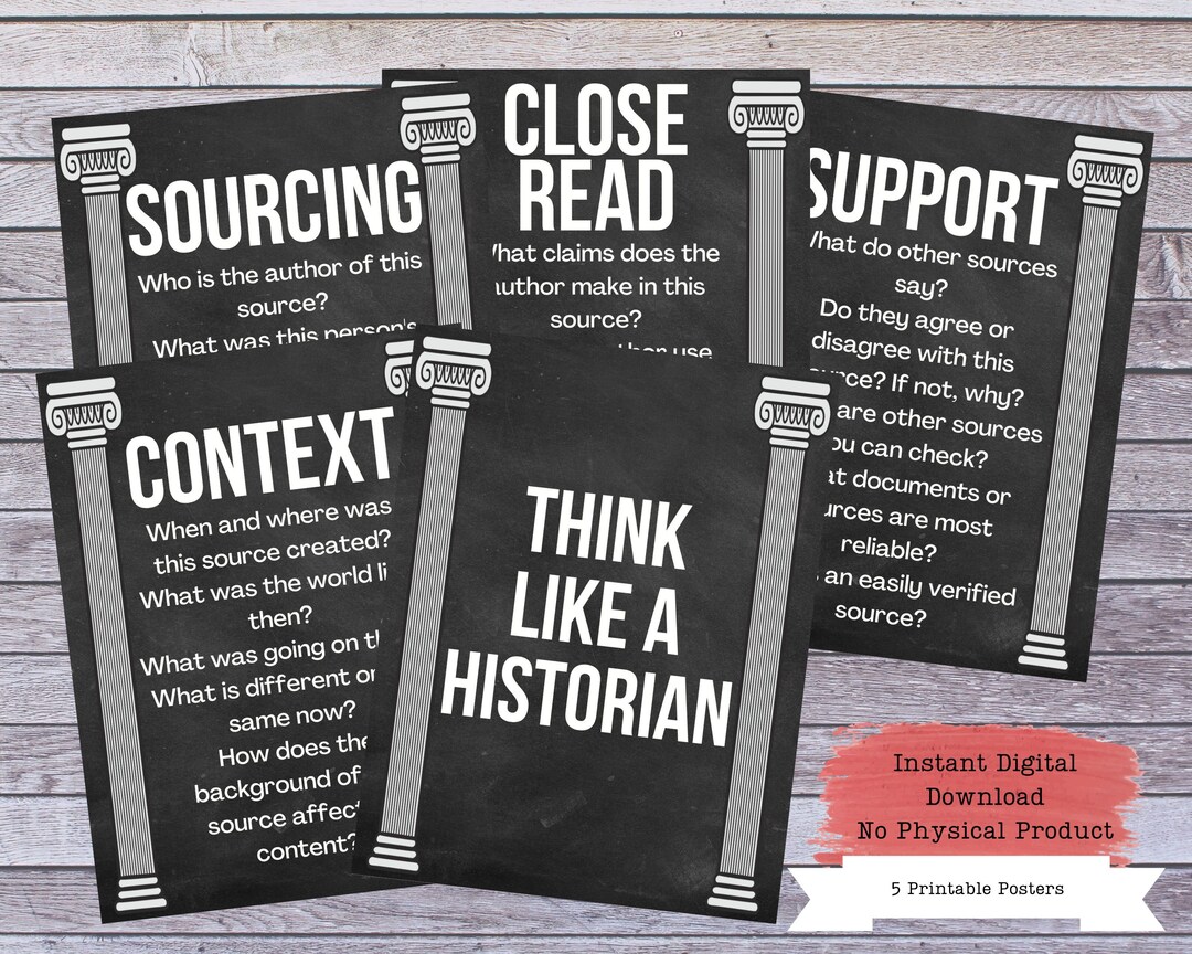 Think Like a Historian, History Decor, History Poster, Social Studies ...