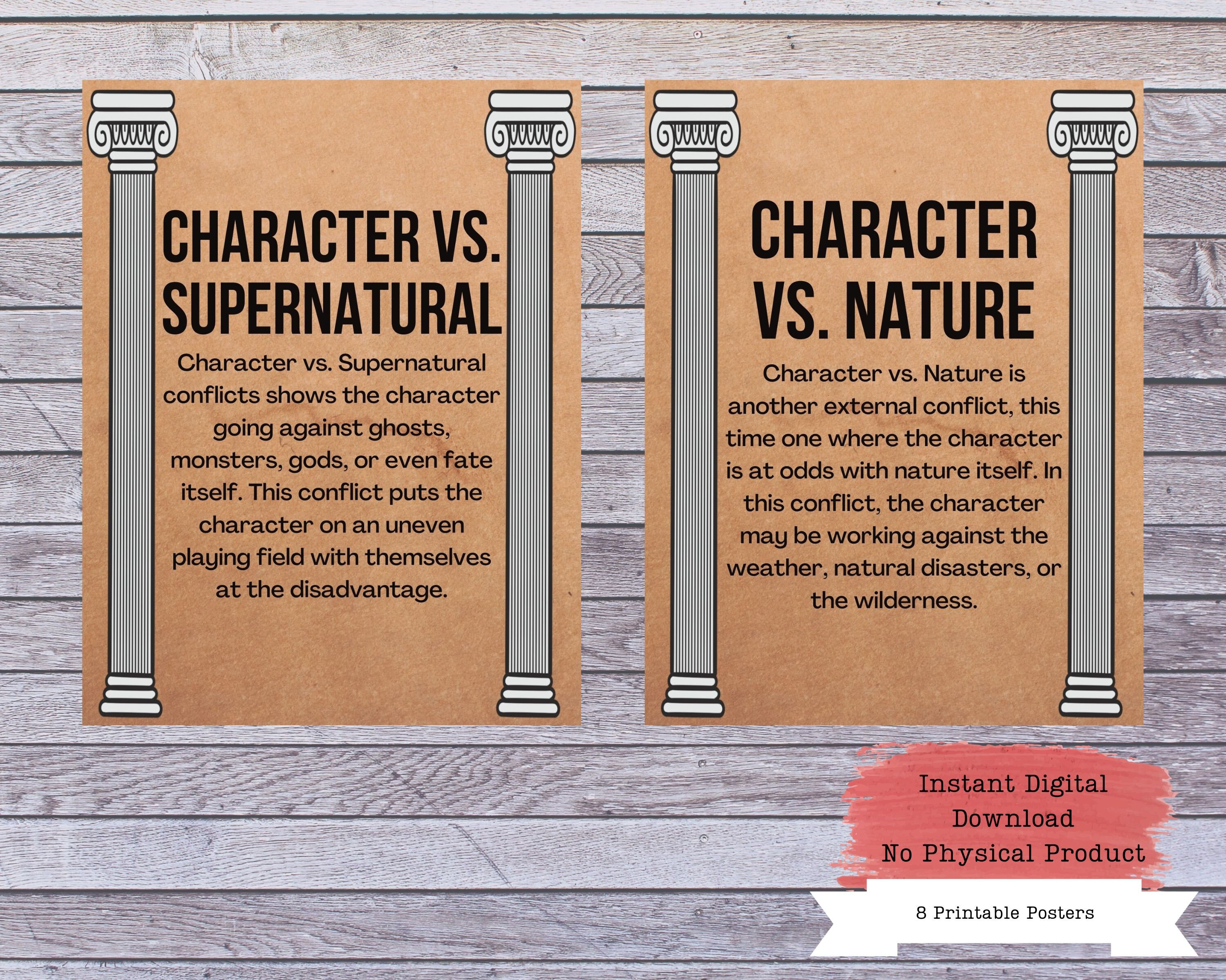 Conflict in Literature Printable Poster Set Literary Posters - Etsy