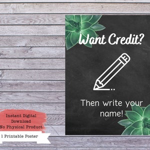 Write Your Name, Printable Poster, Succulent Poster, Class Decor ...