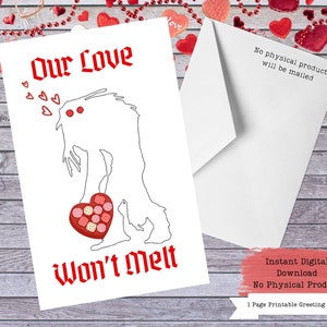 Abominable Snowman, Cryptid Valentine, Cryptid Hunter, Printable Cards ...