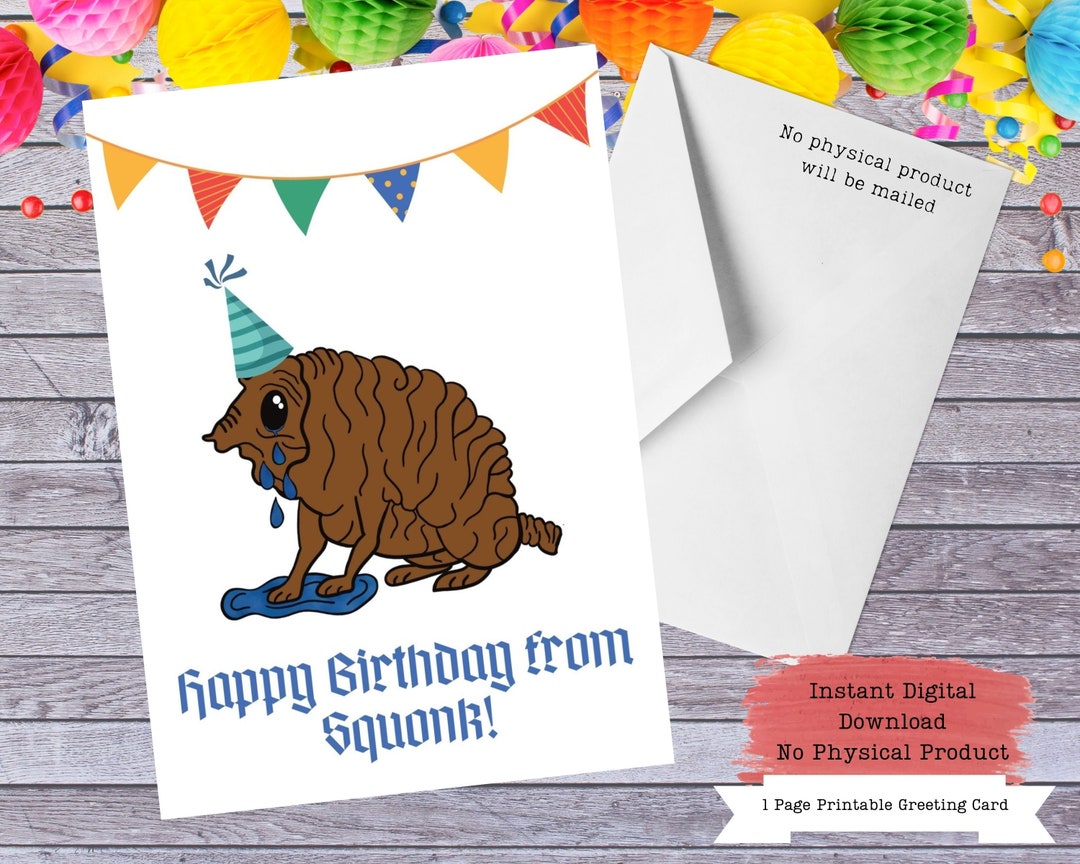 Squonk, Printable Cards, Cryptid Gift, Weird Cards, Cryptid Hunter ...