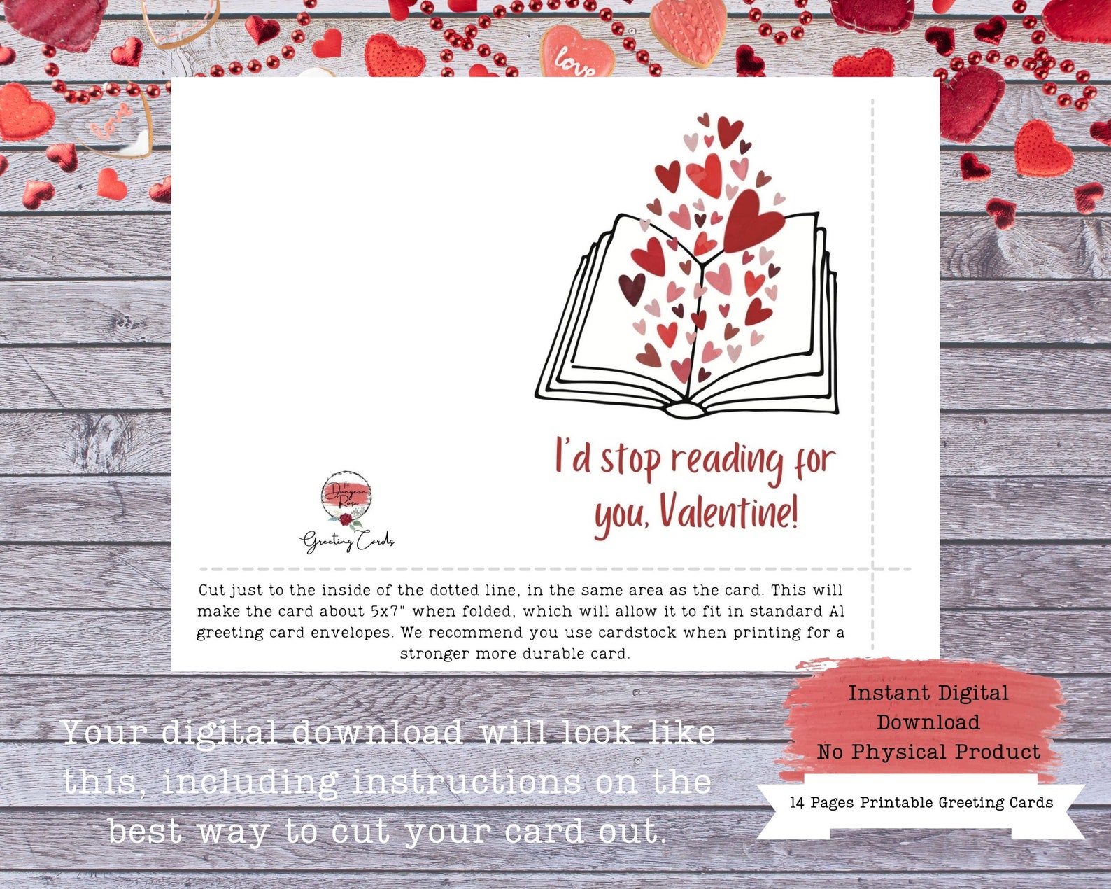 Book Valentine Cards Valentines for Readers Reader Gift - Etsy