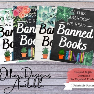 Banned Books Poster, Banned Books Art, Book Classroom Decor, English ...
