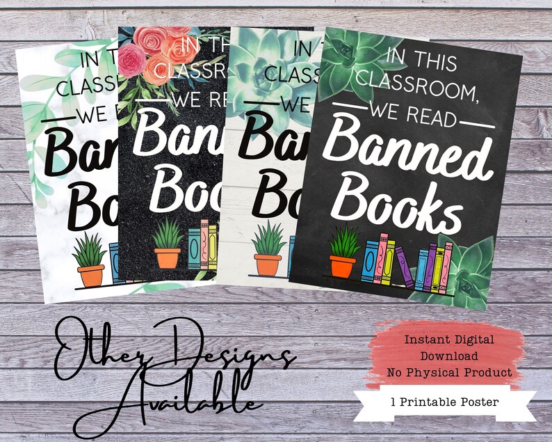 Banned Books Poster, Banned Books Art, Book Classroom Decor, English ...