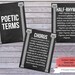 Poetry Terms Printable Poster Set, Literary Devices, Literature Poster ...