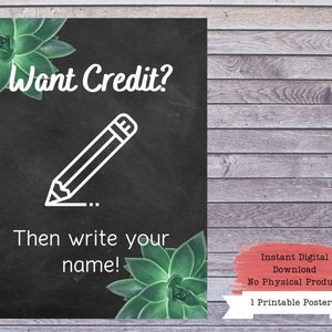 Write Your Name, Printable Poster, Succulent Poster, Class Decor ...