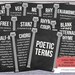 Poetry Terms Printable Poster Set, Literary Devices, Literature Poster ...