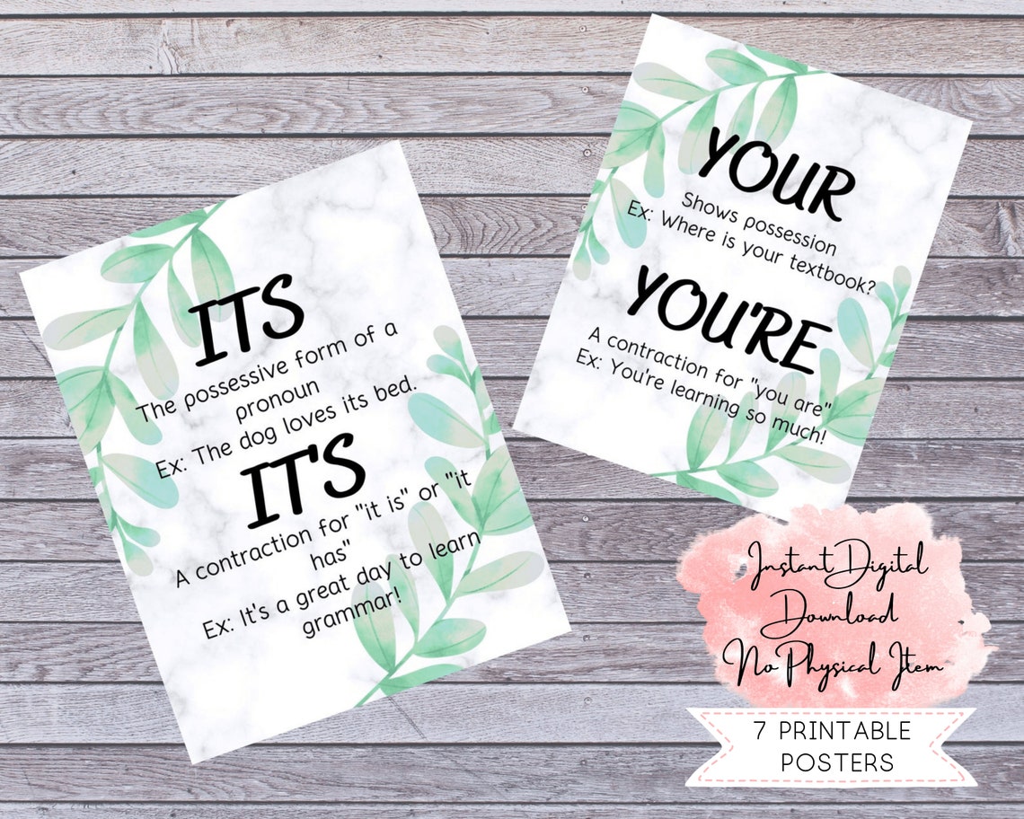 Printable Poster Set English Posters Classroom Decor | Etsy