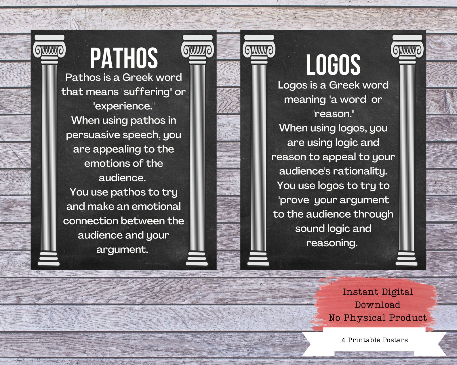 Ethos Pathos Logos Aristotle Poster Essay Writing Classroom - Etsy