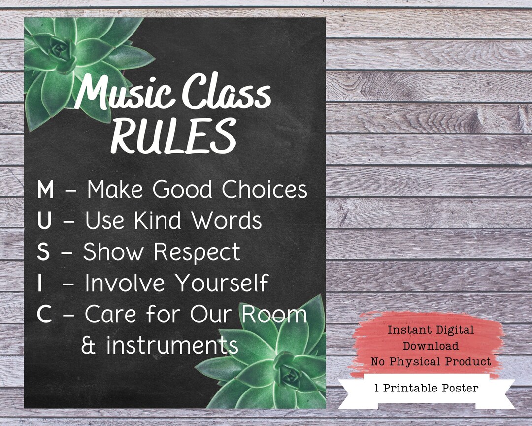 Music Class RULES, Music Poster Pack, Music Room Decor, Music Classroom ...