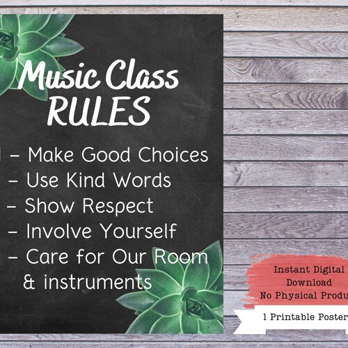 Music Teacher Classroom Printable Poster Classroom Decor - Etsy