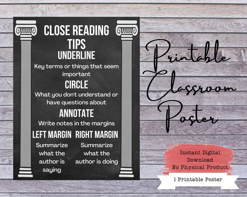 English Classroom Poster English Teacher Literature Poster - Etsy