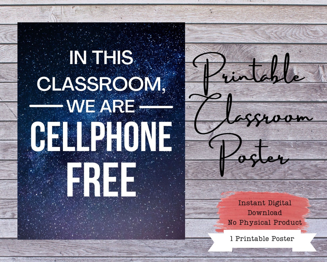 Cellphone Free Classroom Poster, Phone Free Class, No Phones Classroom ...