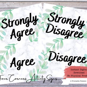 Four Corners Activity Posters, 4 Corners Activity, Classroom Discussion ...
