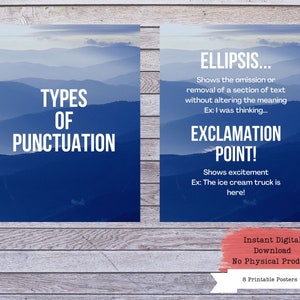 Printable ELA Poster, Punctuation Poster, English Teacher, Classroom ...