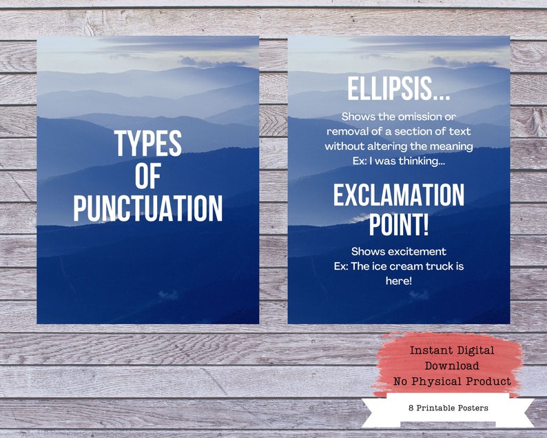 Printable ELA Poster Punctuation Poster English Teacher - Etsy