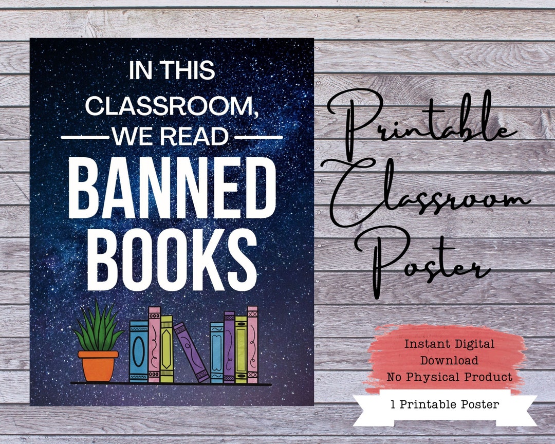 Banned Books Poster, Banned Books Art, Book Classroom Decor, English ...