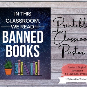 Banned Books Poster, Banned Books Art, Book Classroom Decor, English ...