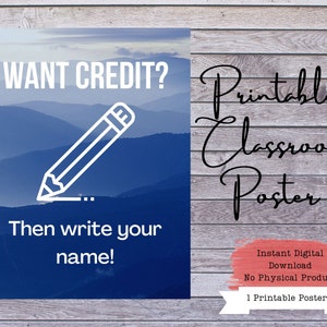 Write Your Name, Printable Poster, Succulent Poster, Class Decor ...