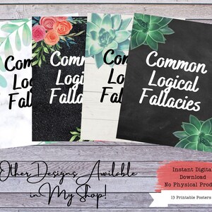 Logical Fallacies Printable Poster Set, Fallacies Posters, Debate Coach ...