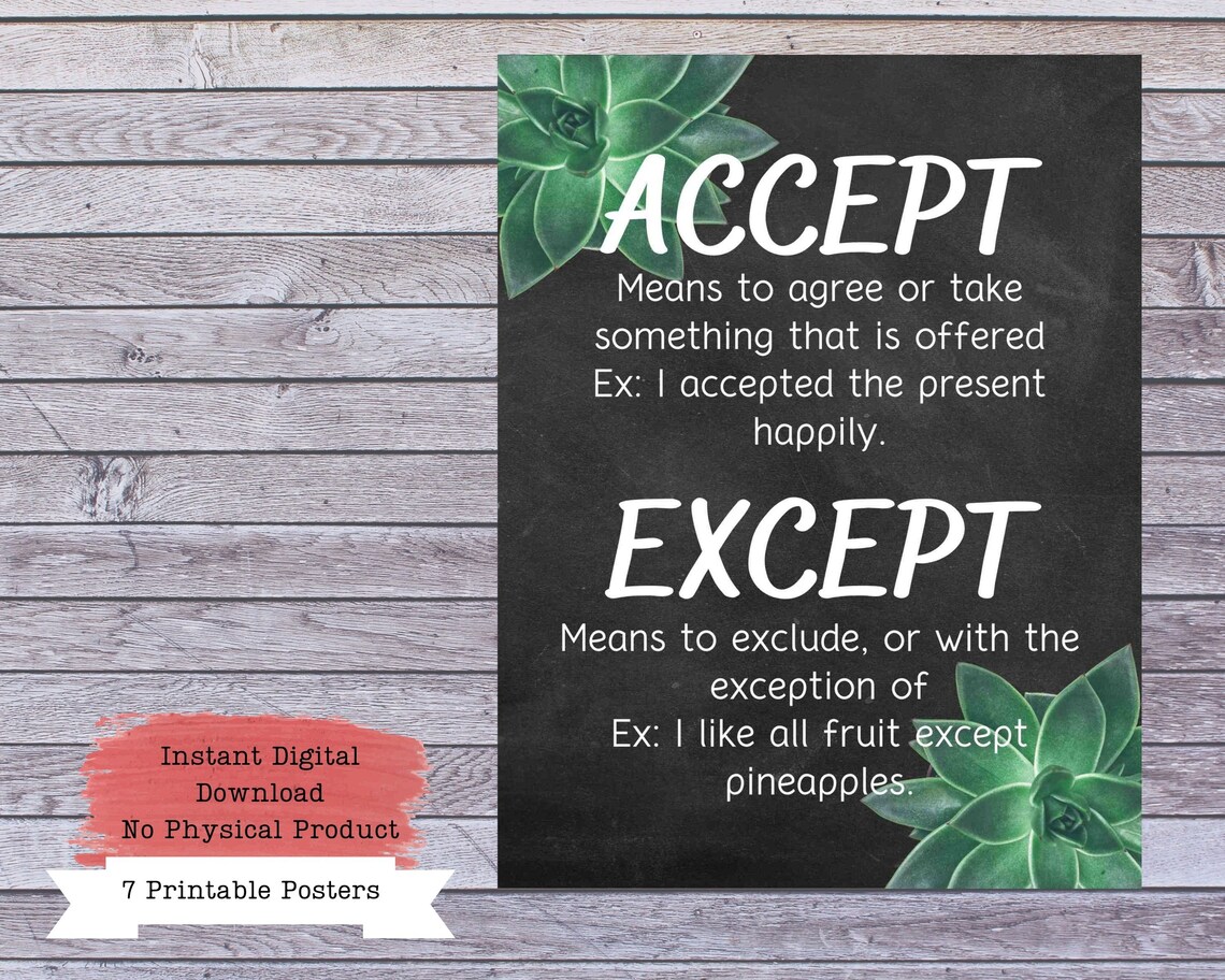 Printable Poster Set, English Posters, Classroom Decor, Grammar Poster ...