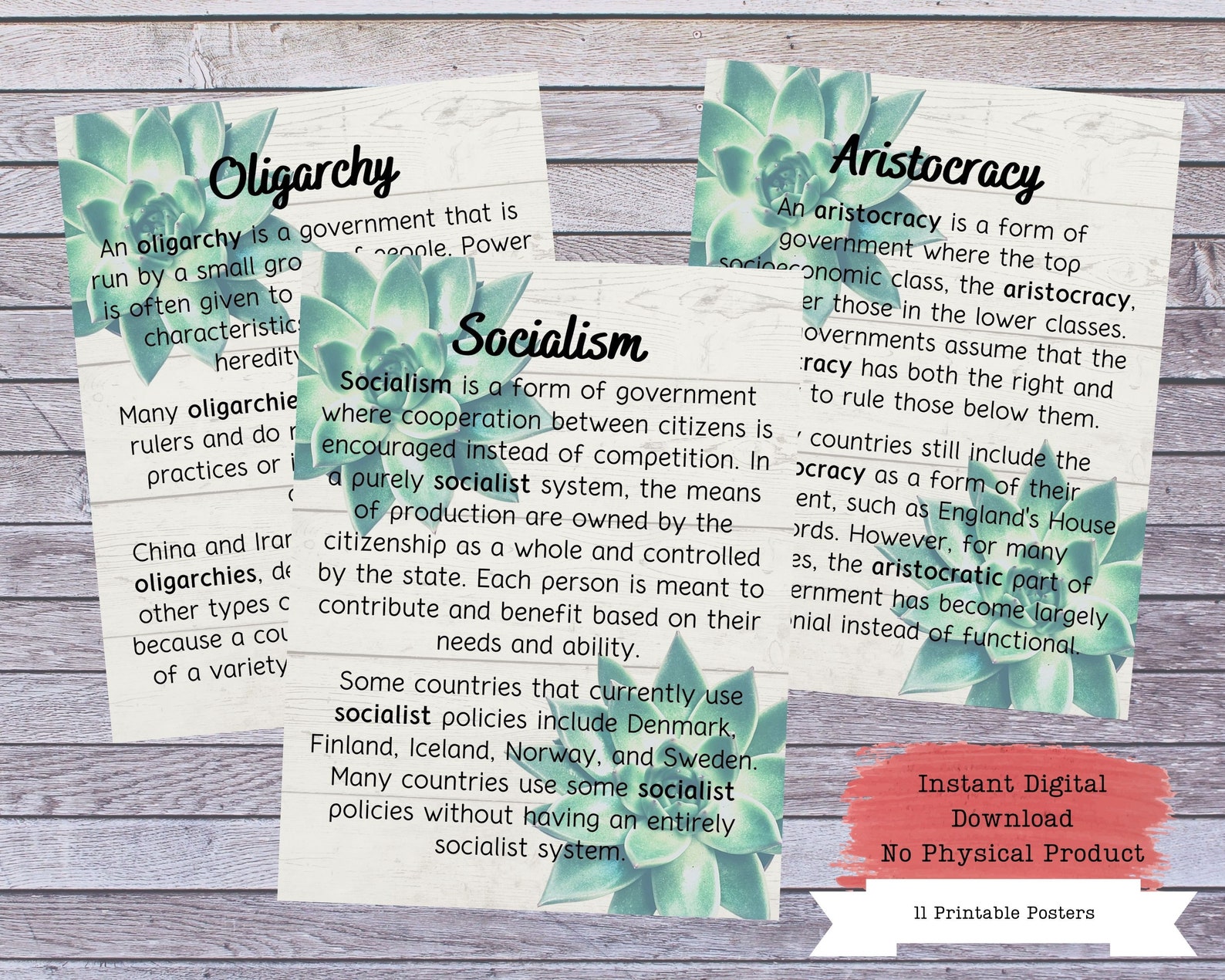 Types of Government Posters History Poster Social Studies | Etsy