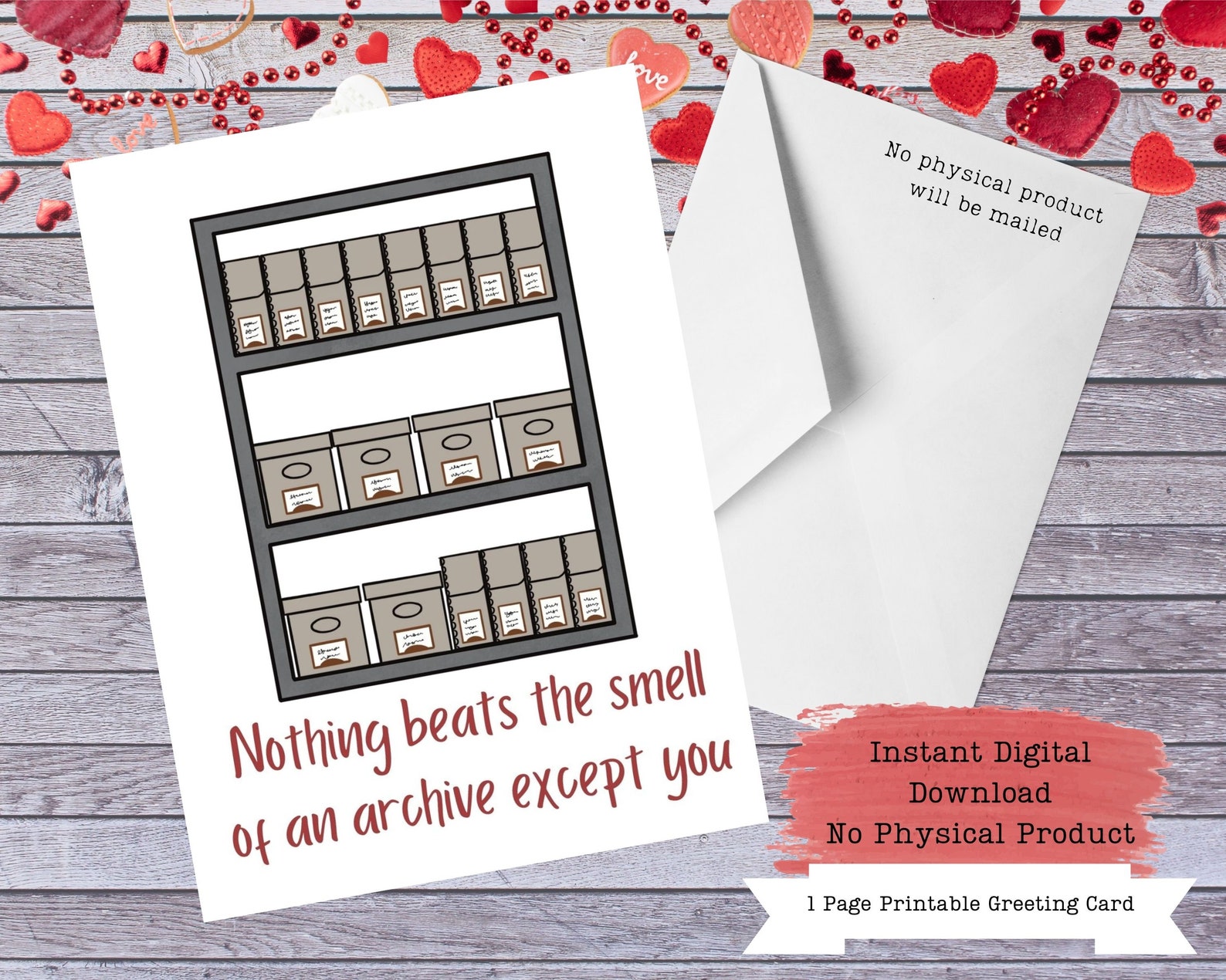 Archivist Valentine Book Valentine Card Valentines for - Etsy