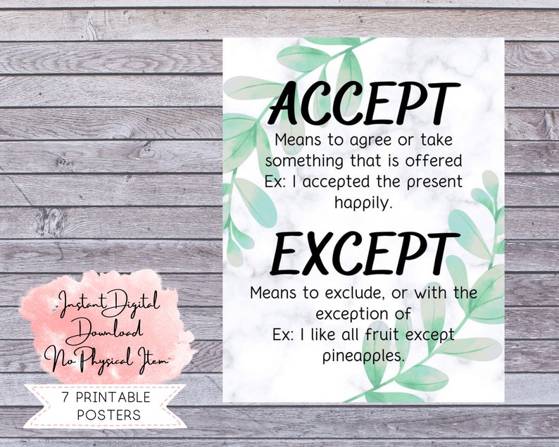 Printable Poster Set English Posters Classroom Decor | Etsy