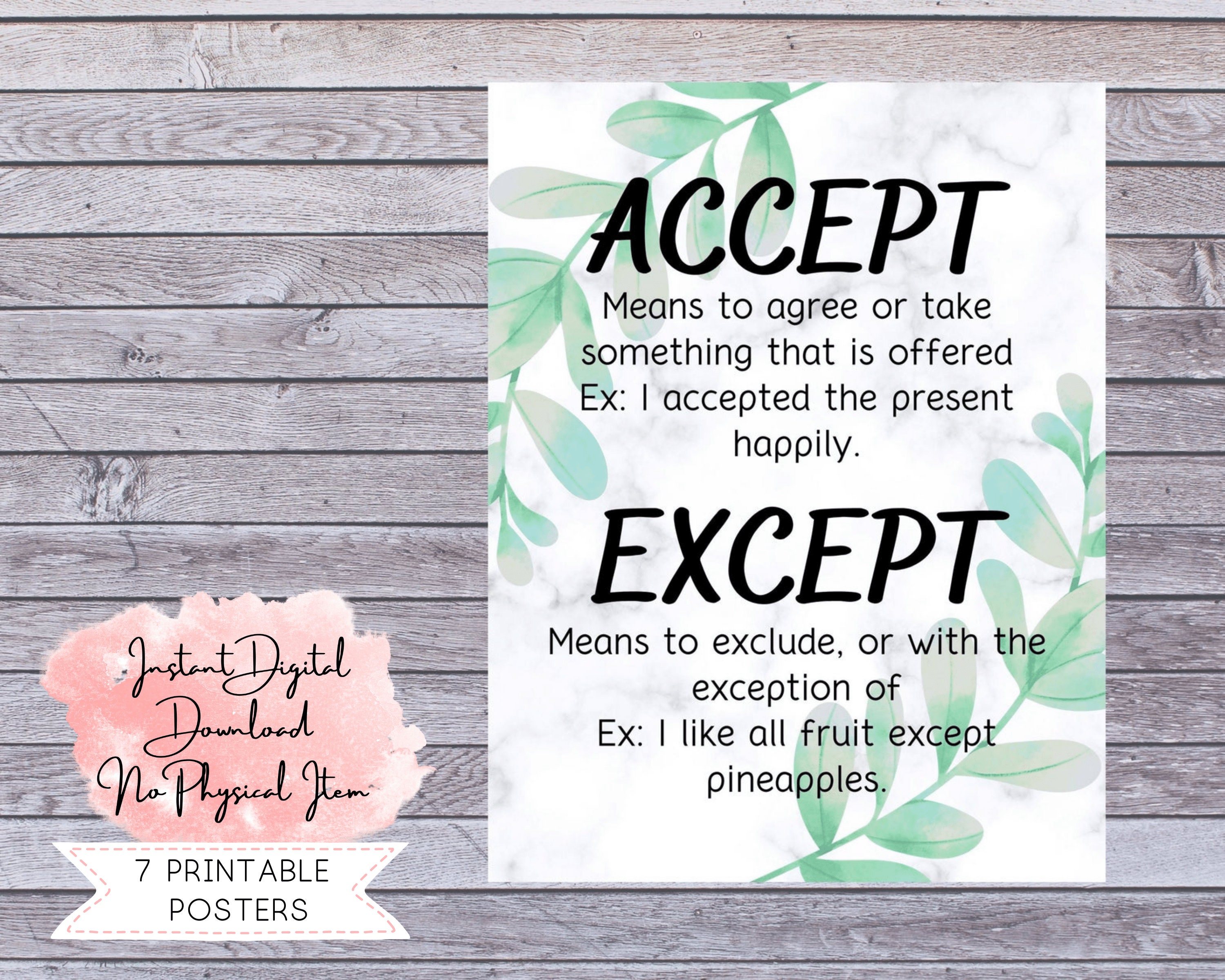 Printable Poster Set, English Posters, Classroom Decor, Grammar Poster ...