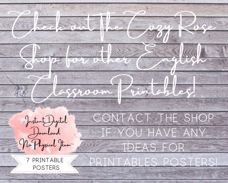 Printable ELA Poster Printable Poster Set Words Poster - Etsy