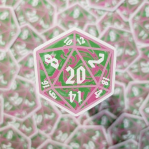 D20 Sticker, Natural 20, Role Playing Games, D20 Dice, D20 Green, Dice ...