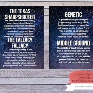 Logical Fallacies Printable Poster Set, Fallacies Posters, Debate Coach ...
