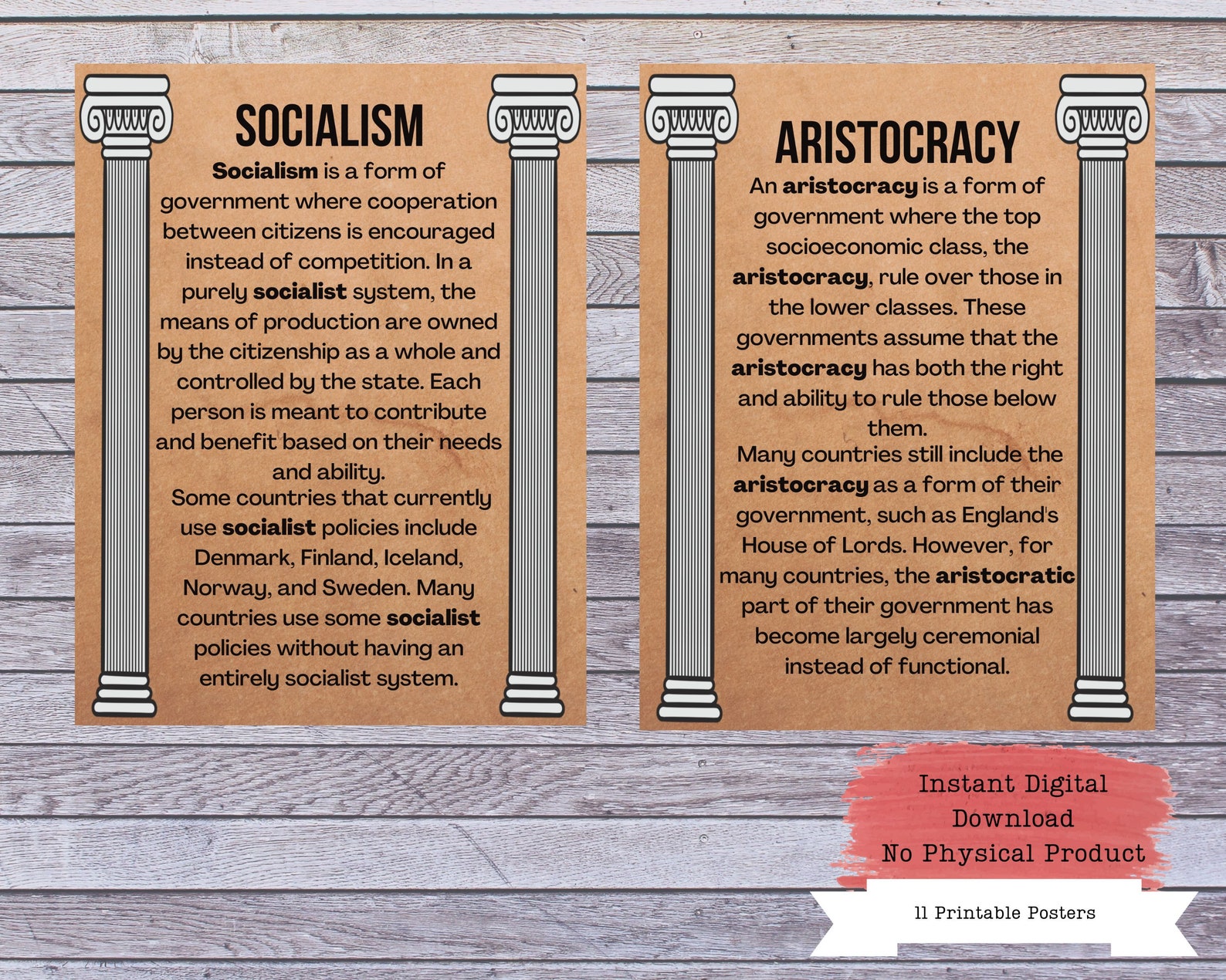 Types of Government Posters History Poster Social Studies - Etsy