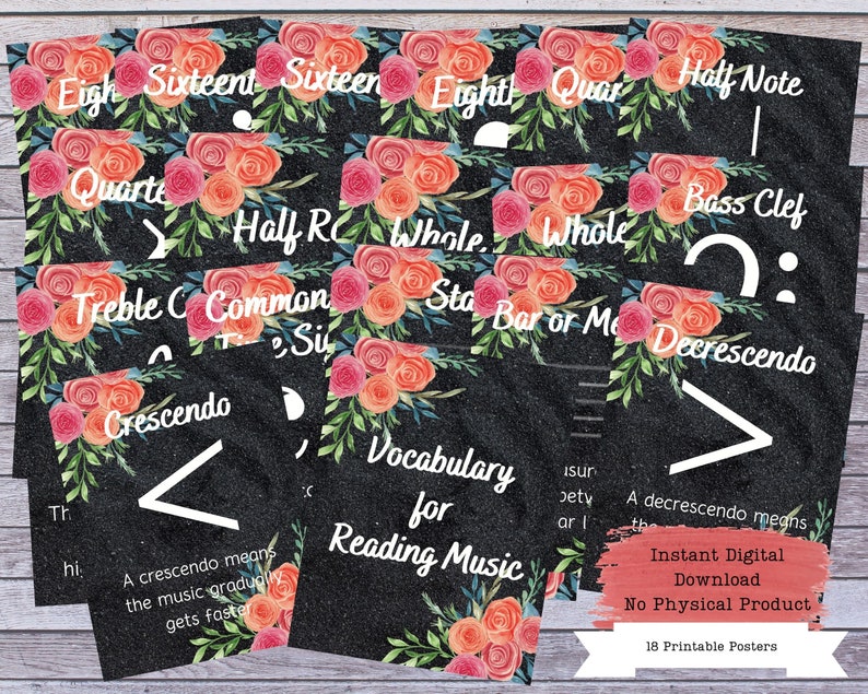 Music Poster Pack, Music Classroom, Music Room Decor, Music Room Art ...