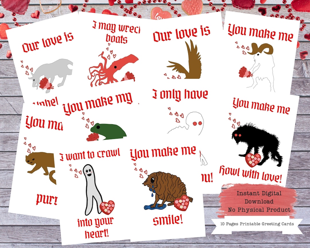 Cryptid Valentines, Valentines Cards, Monster Valentine, Cryptid ...