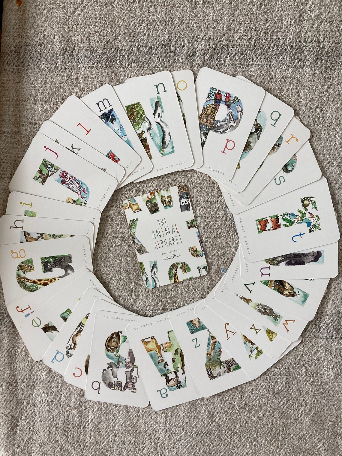 Animal Alphabet Educational Flashcards - Etsy