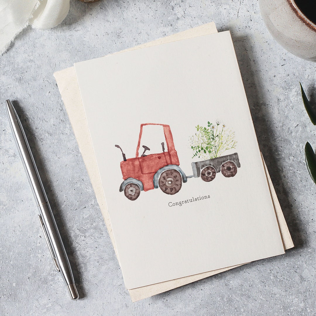 Congratulations Tractor Card (A6) - Etsy
